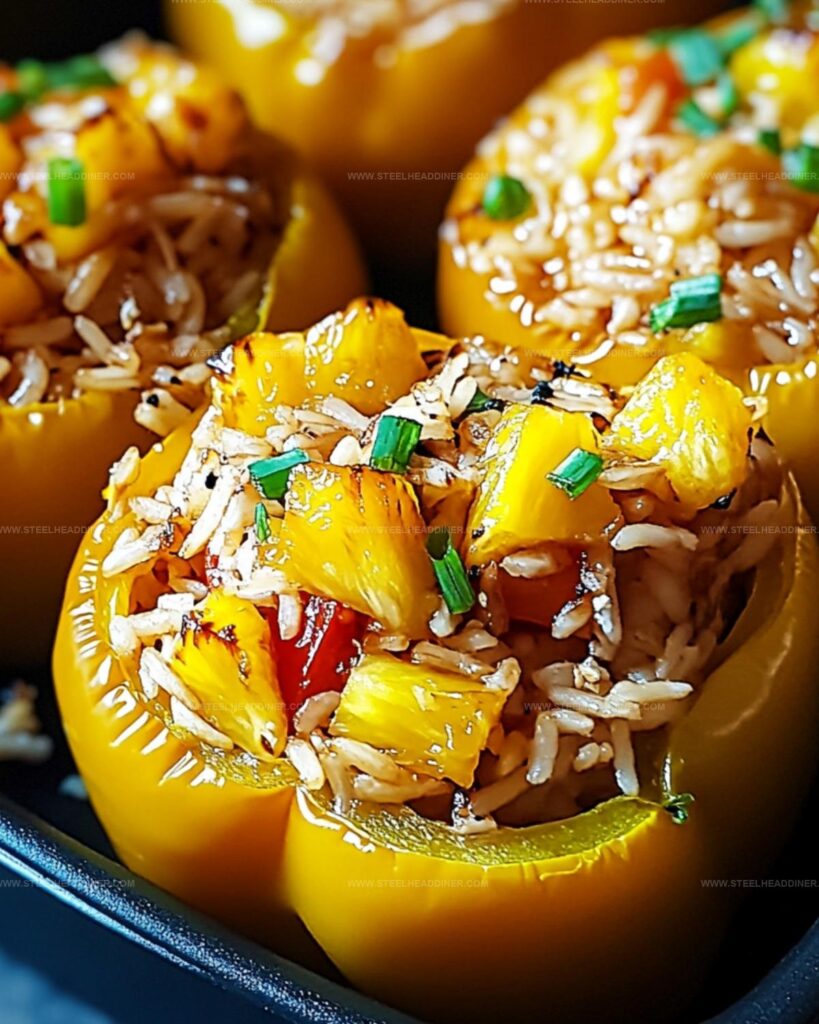 Zesty Teriyaki Pineapple Chicken & Rice Stuffed Peppers Recipe ...
