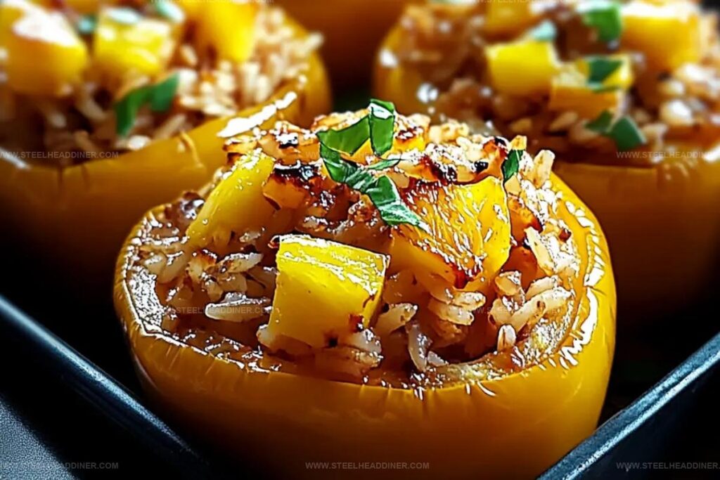 Zesty Teriyaki Pineapple Chicken & Rice Stuffed Peppers Recipe ...