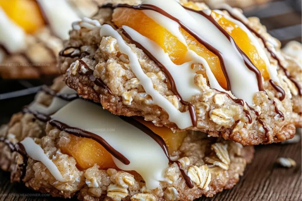 The Creamiest White Chocolate-Dipped Peach Oatmeal Cookies Recipe ...