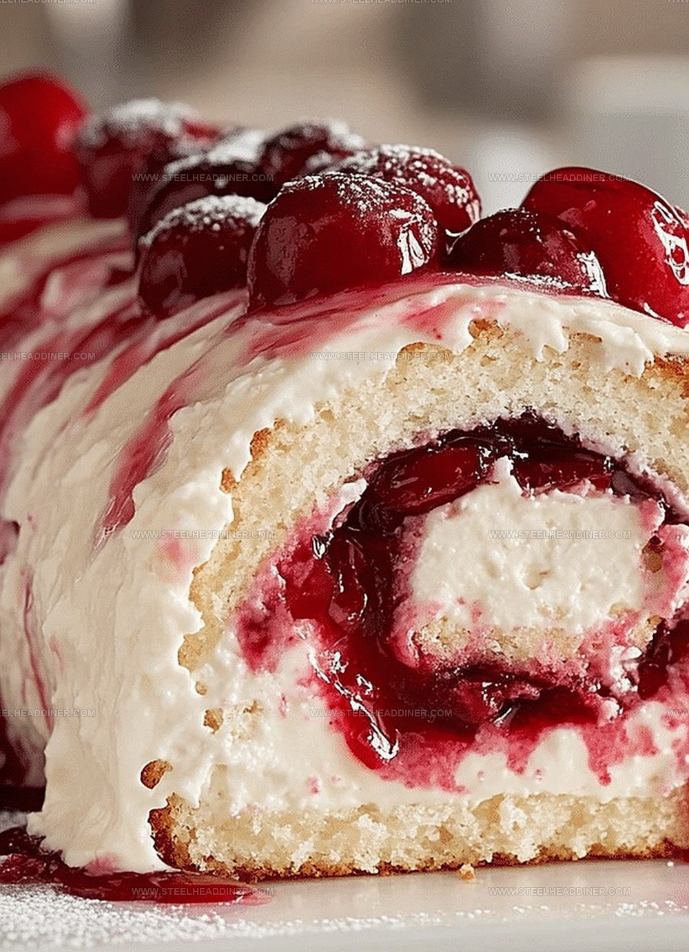 Dreamy Cherry Cheesecake Cake Roll Recipe That Melts Hearts - Steelhead ...